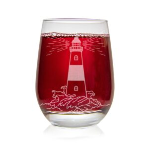 lighthouse glasses stemless wine glasses