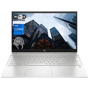 hp 2023 latest pavilion business laptop, 15.6" fhd touchscreen, 13th gen intel core i7-1355u, 32gb ram, 1tb pcie ssd, webcam, fp reader, backlit kb, wi-fi 6, windows 11 pro, silver