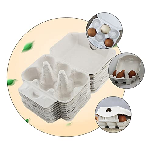 SOLUSTRE 1 Set 10Pcs pulp egg tray 6 Cell Pulp Fiber Egg 6- compartment egg cases paper egg tray refrigerator egg trays Egg Storage Organizer egg cartons travel old fashioned Storage basket