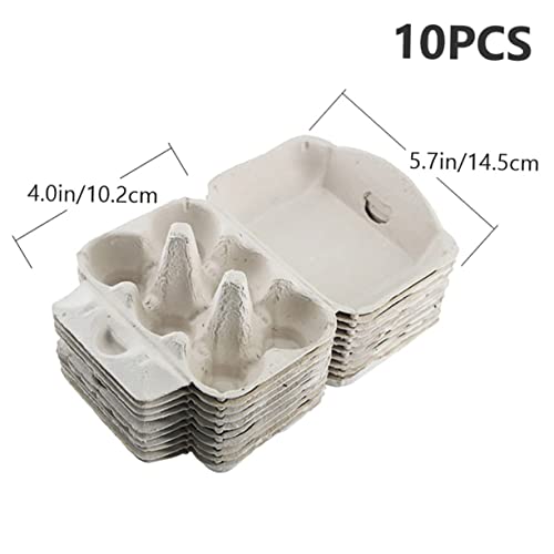 SOLUSTRE 1 Set 10Pcs pulp egg tray 6 Cell Pulp Fiber Egg 6- compartment egg cases paper egg tray refrigerator egg trays Egg Storage Organizer egg cartons travel old fashioned Storage basket