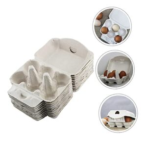 SOLUSTRE 1 Set 10Pcs pulp egg tray 6 Cell Pulp Fiber Egg 6- compartment egg cases paper egg tray refrigerator egg trays Egg Storage Organizer egg cartons travel old fashioned Storage basket