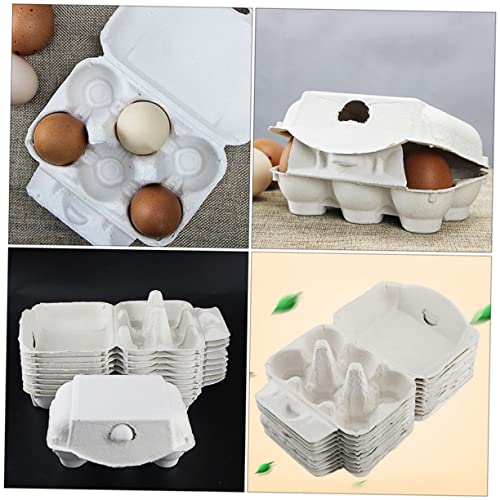 SOLUSTRE 1 Set 10Pcs pulp egg tray 6 Cell Pulp Fiber Egg 6- compartment egg cases paper egg tray refrigerator egg trays Egg Storage Organizer egg cartons travel old fashioned Storage basket