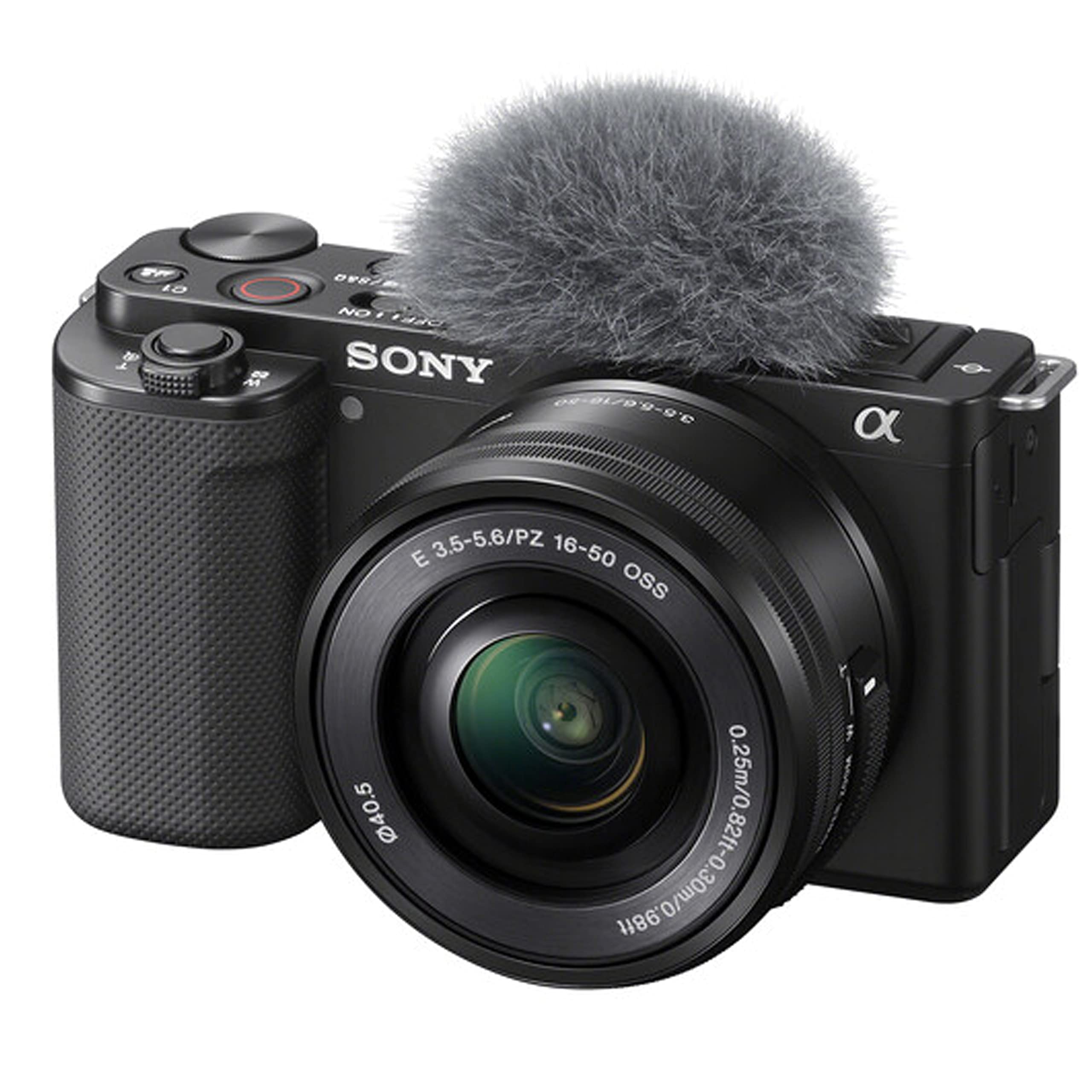 Sony ZV-E10 Mirrorless Camera with with 16-50mm + 55-210mm Lenses, 64GB Extreem Speed Memory, Case. Tripod, Filters, Hood, Grip, & Professional Video & Photo Editing Software Kit