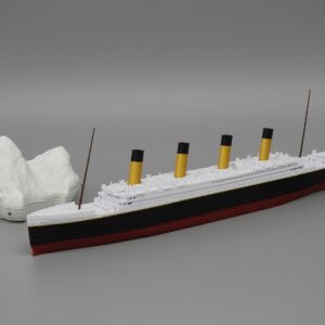 TheRoller3d RMS Titanic Model Ship with Iceberg, 1 Ft Long Assembled, Titanic Toys for Kids, Historically Accurate Titanic Toy, Titanic Ship, Titanic Cake Topper, Titanic Figurine, Titanic Boat