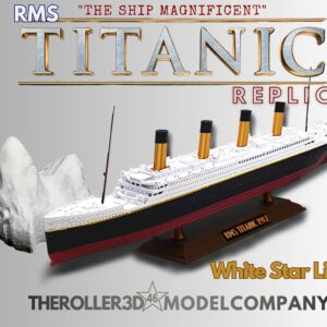 TheRoller3d RMS Titanic Model Ship with Iceberg, 1 Ft Long Assembled, Titanic Toys for Kids, Historically Accurate Titanic Toy, Titanic Ship, Titanic Cake Topper, Titanic Figurine, Titanic Boat