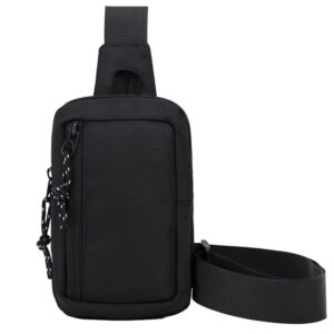 crossbody sling bag for men women, mini crossbody sling backpack sling bag travel hiking chest bag casual daypack small cross body shoulder bag side bag wallet for sports hiking walking cycling, black