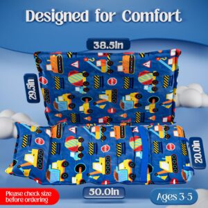 Klevly Nap Mats for Preschool Ages 3-5 | Soft & Non-Toxic Fabric | Nap Mat for Toddlers | Toddler Nap mats for Daycare | Kindergarten Nap Mat | Toddler Nap Mat | Construction Kids Nap Mat