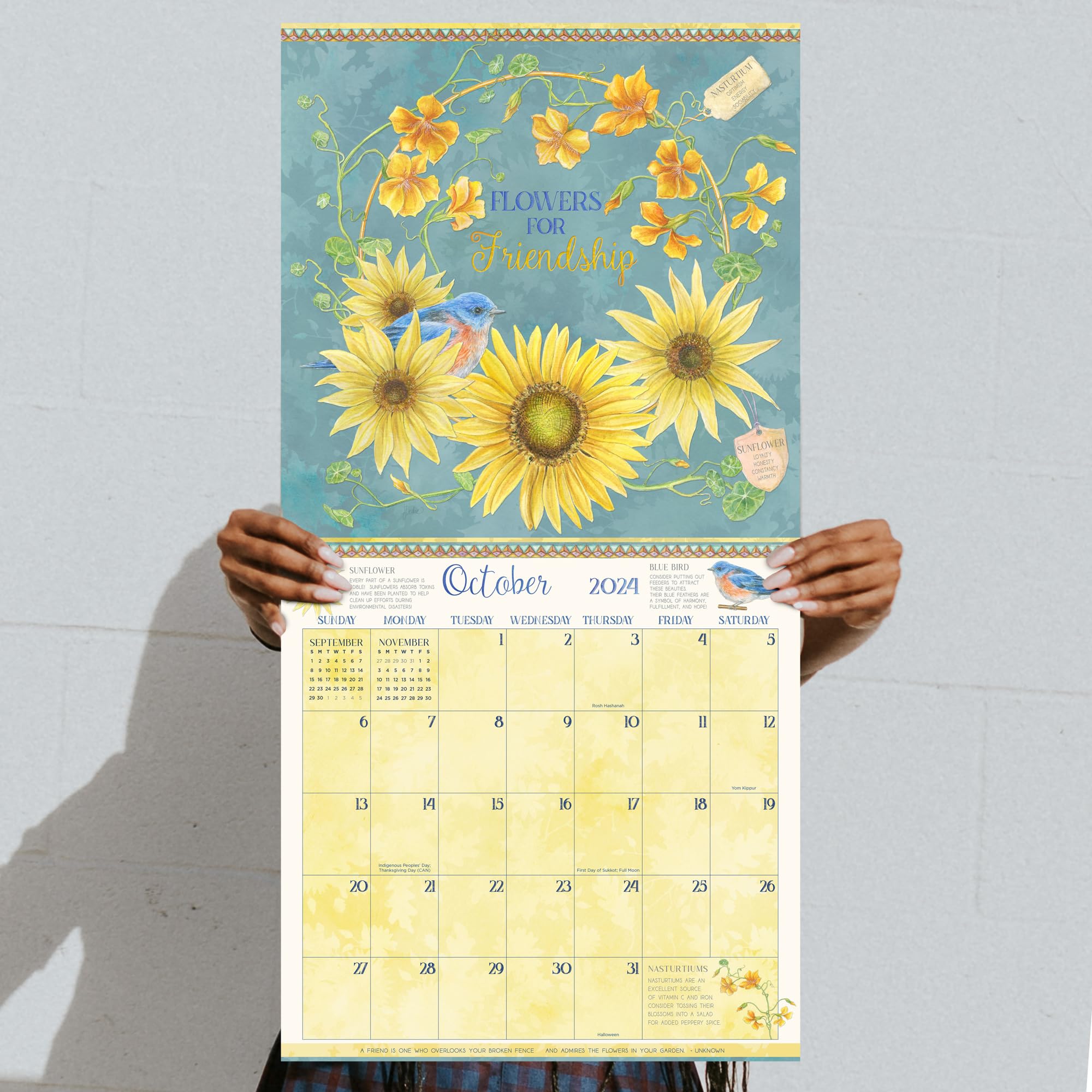 TF PUBLISHING 2024 The Language of Flowers Wall Calendar | Large Grids for Appointments and Scheduling | Vertical Monthly Wall Calendar 2024 | Home & Office Organization | Matte Paper | 12"x12"