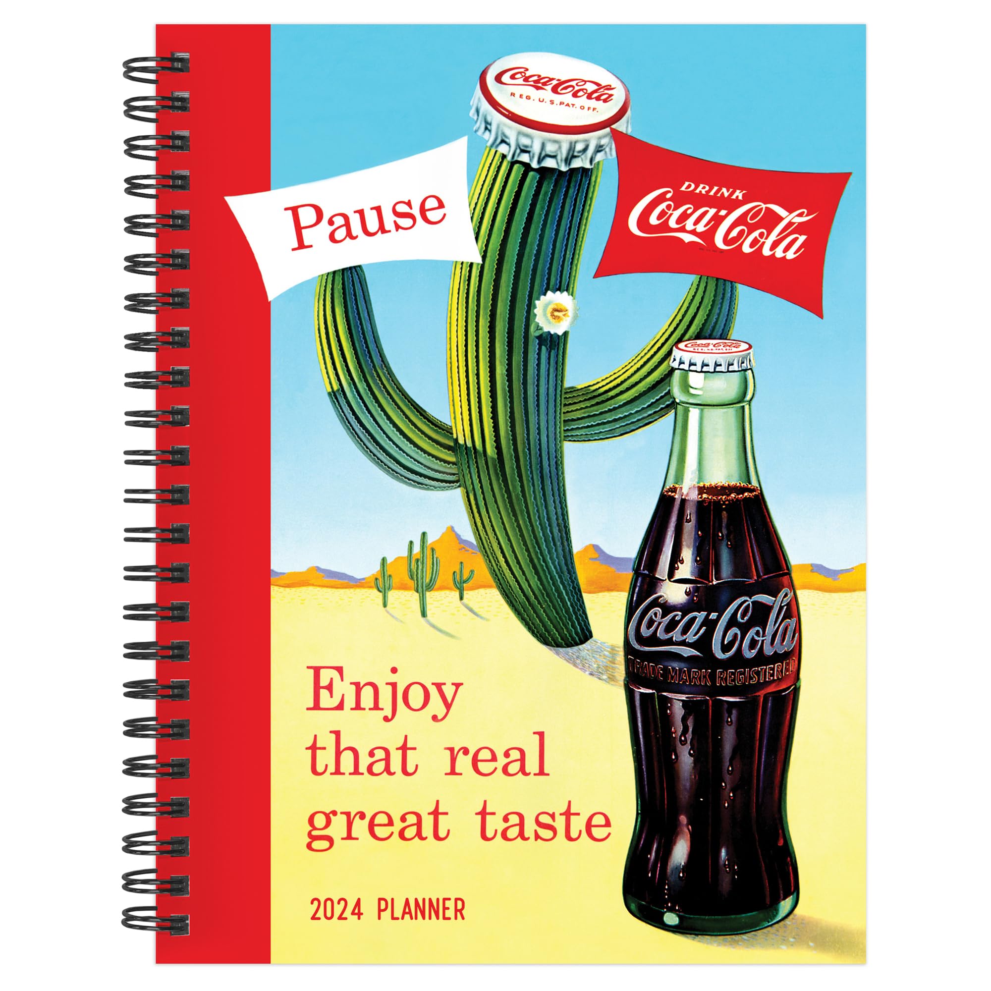 TF PUBLISHING 2024 Coke Medium Weekly Monthly Planner | Monthly Life Planner for Women with 2 Page Spreads | 12 Month Calendar and Planning Prompts | Planner for School or Work | 6.5"x8"