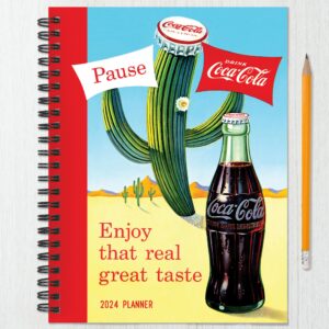 TF PUBLISHING 2024 Coke Medium Weekly Monthly Planner | Monthly Life Planner for Women with 2 Page Spreads | 12 Month Calendar and Planning Prompts | Planner for School or Work | 6.5"x8"