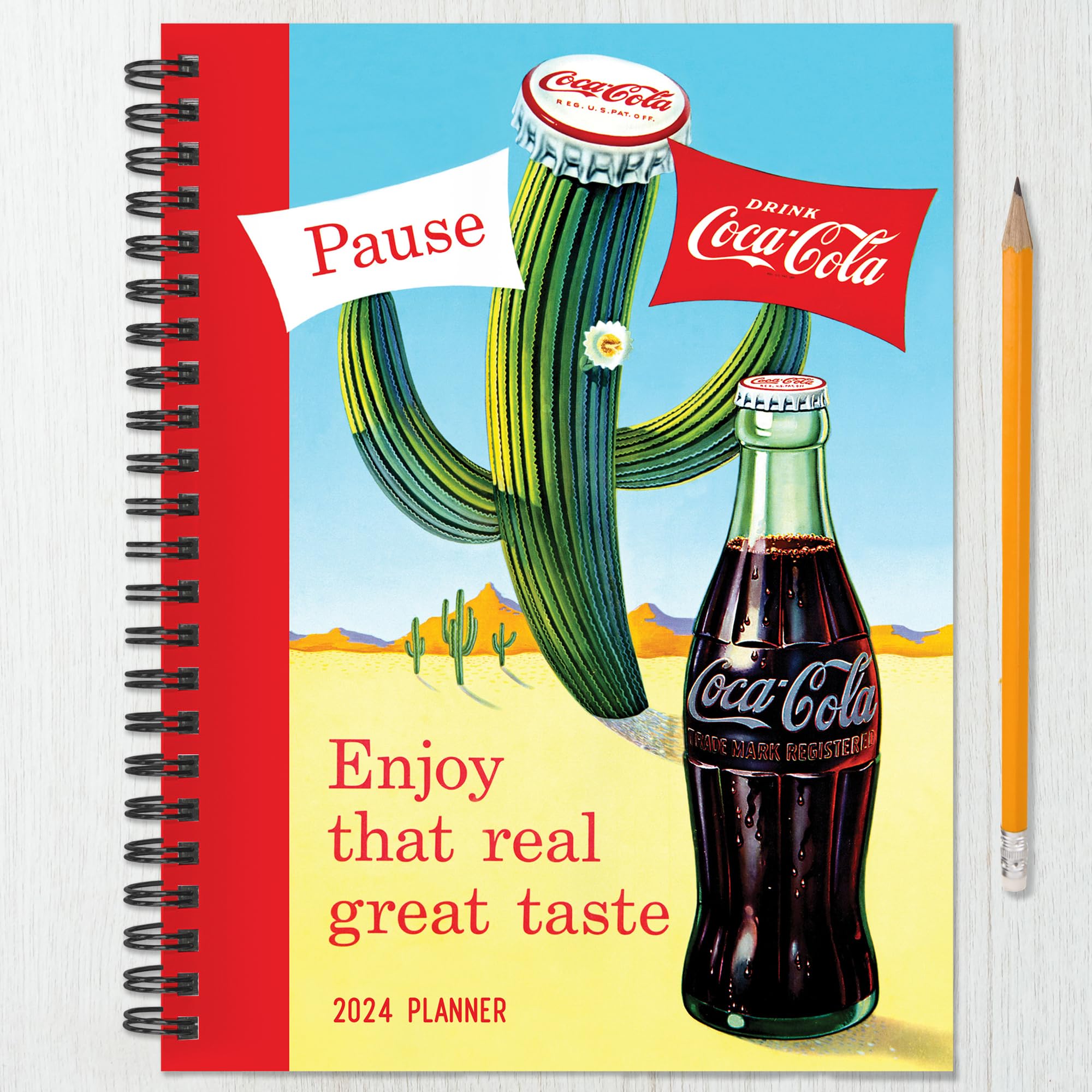 TF PUBLISHING 2024 Coke Medium Weekly Monthly Planner | Monthly Life Planner for Women with 2 Page Spreads | 12 Month Calendar and Planning Prompts | Planner for School or Work | 6.5"x8"