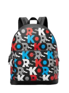 michael kors mens cooper logo backpack large (red multi)