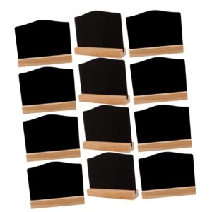 nuobesty 12pcs message board bar counter buffet chalkboards writing board the sign double sided desk topper wooden wedding signs desktop wedding blackboard stand chalk board