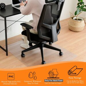 ZIJINJIAJU Office Chair Mat, 32" x 40" Chair Mat for Hardwood Floor Protection Mat for Office & Home Transparent Plastic Floor Mat for Office Chair, Easy to Clean