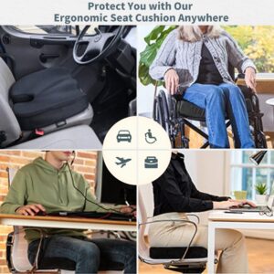 Gel Seat Cushion with Premium Memory Foam Orthopedic U Cooling Chair Cushions for Pain Relief - Ergonomic Coccyx Cushion Sciatica Butt Pillow for Wheelchair Mobility Office & Car Use