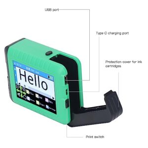 Hilitand Handheld Printer Multifunction Colour Inkjet Printer 3.5in Display QR Code Printer Portable Inkjet Printer