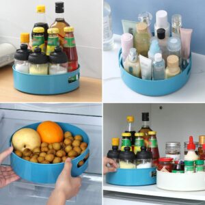 Kitchen Countertop Organizer,360 Degree Rotating Round Lazy Susans Makeup Organizer for Countertop Pantry Refrigerator Bathroom Non Skid Storage Racks (Sky-blue)