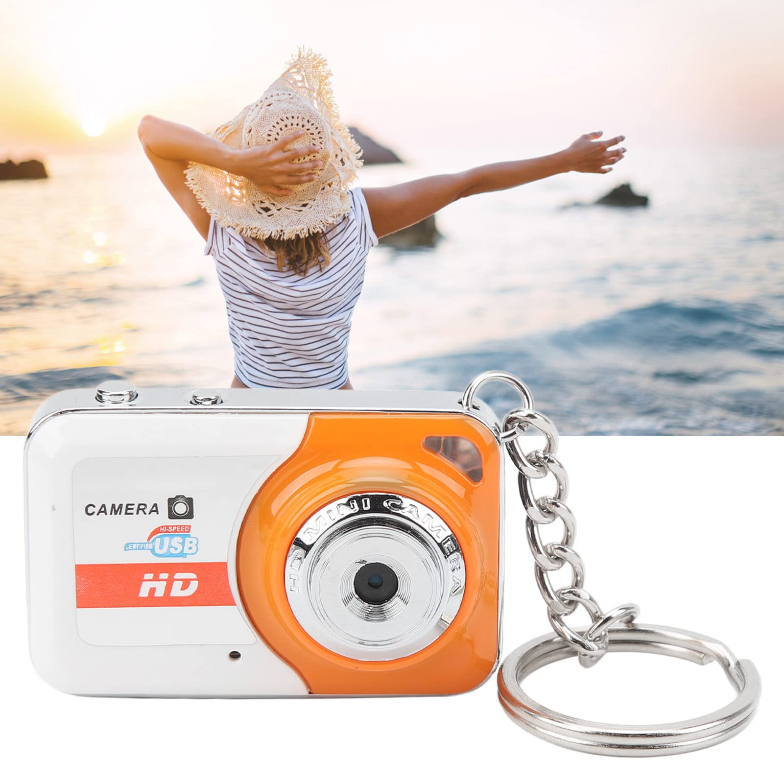 Digital Camera Kids Camera with 32GB Card, Anti Shake FHD 960P Compact Point and Shoot Camera Portable Small Camera for Teens Students Boys Girls Seniors (Orange)