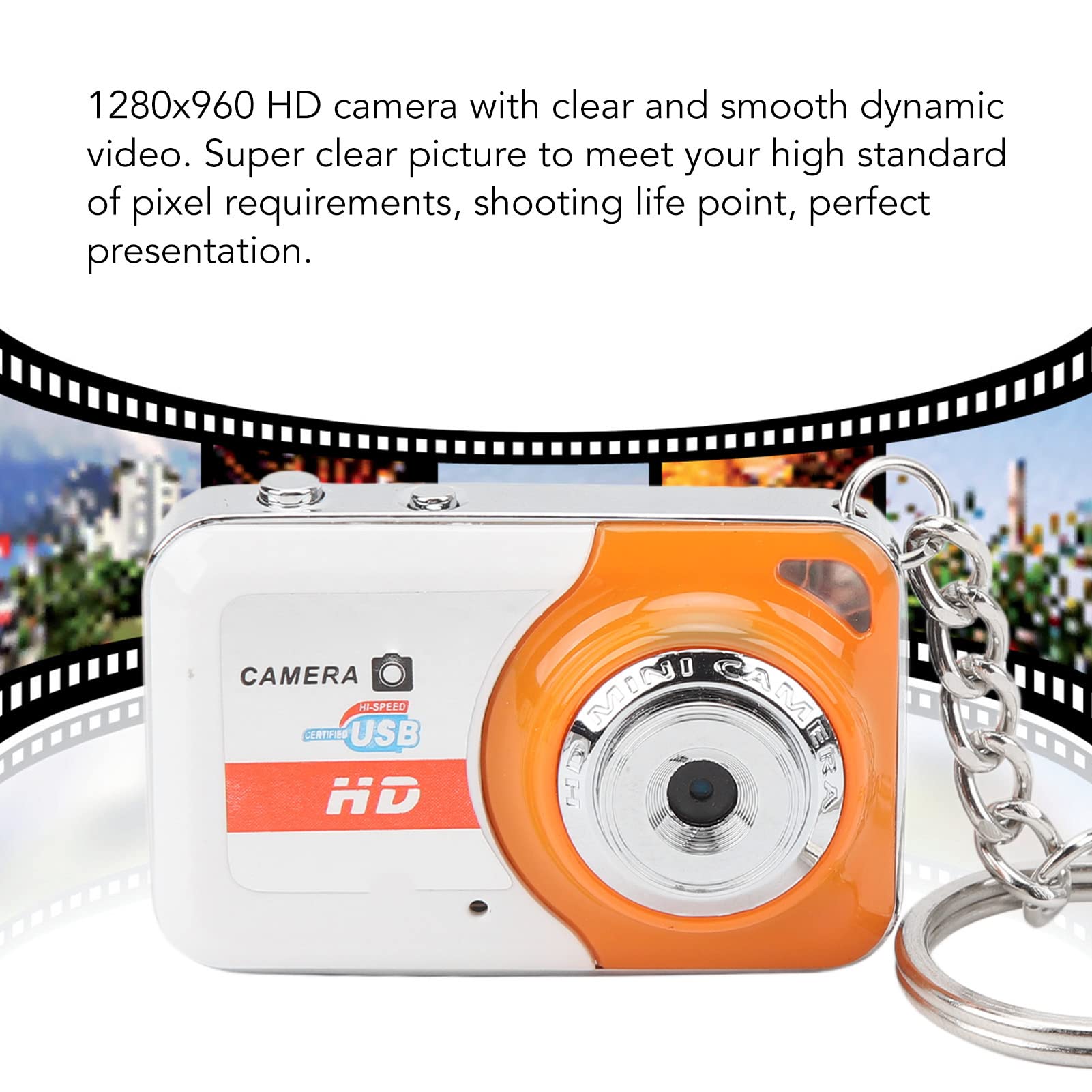 Digital Camera Kids Camera with 32GB Card, Anti Shake FHD 960P Compact Point and Shoot Camera Portable Small Camera for Teens Students Boys Girls Seniors (Orange)