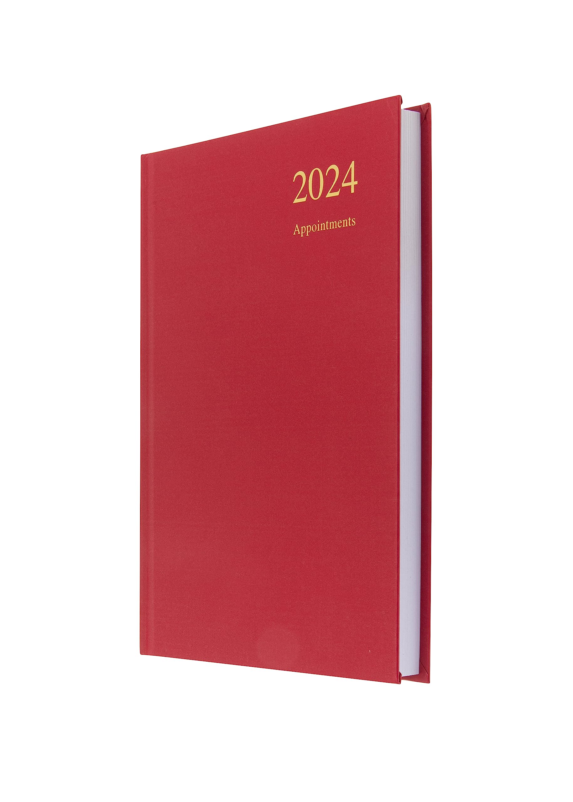 Collins Essential 2024 Daily Planner With Appointments - Recycled Paper - Daily Calendar 2024 Page A Day Diary & Appointment Book - Business, Academic and Personal 2024 Planner (A5 Size, Red)