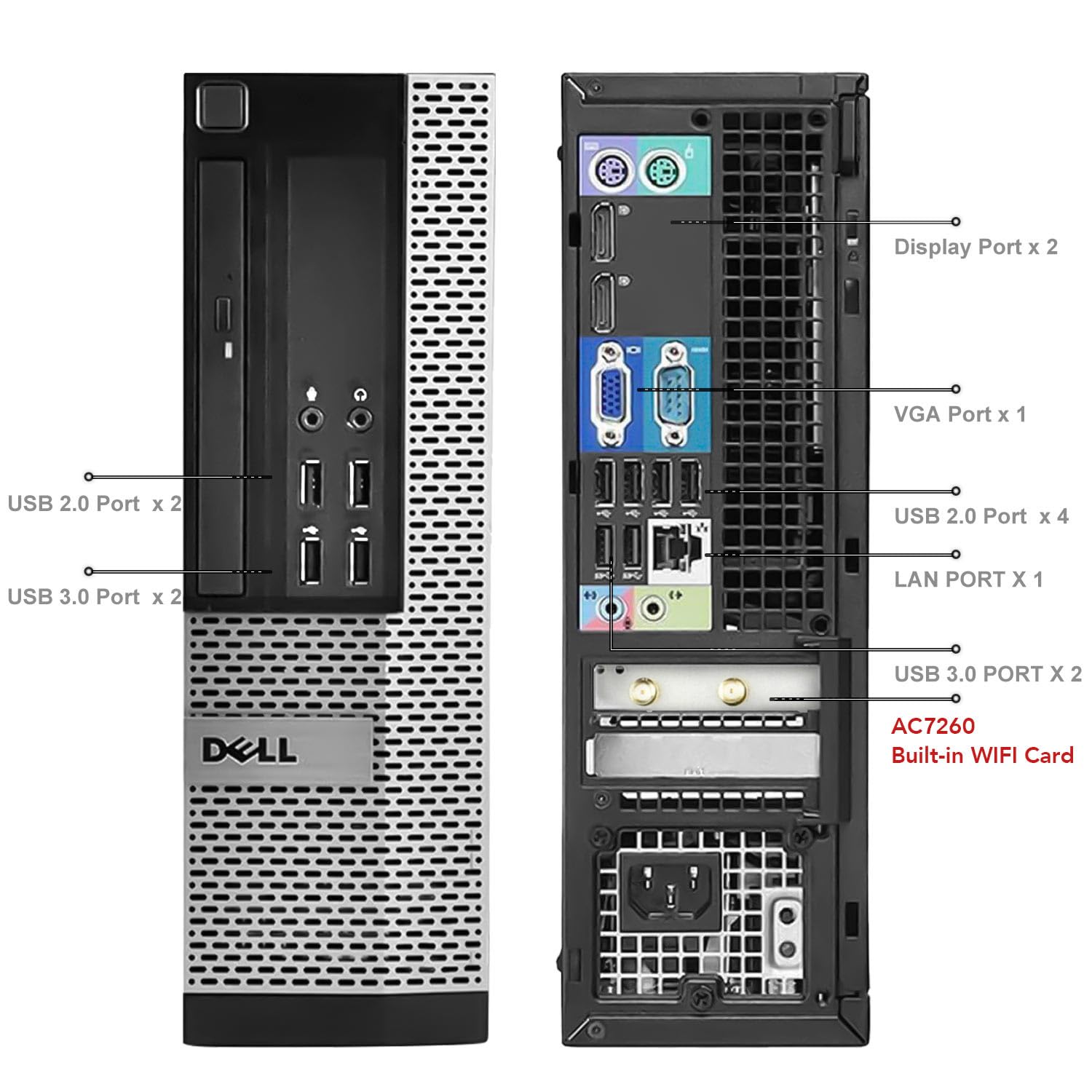 Dell OptiPlex 9020 Desktop Computers PC, Intel i7-4790 3.6GHz,32GB Ram 512GB M.2 NVMe SSD+128GB SSD,AC7260 Built-in WiFi Bluetooth,Refurbished Desktop,Windows 10 Pro (Renewed)