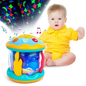 m sanmersen baby toys for 6-12 months, musical rotating light-up star projector for tummy time and infant development, learning toddler toy for 1-2 year old- great birthday gift for 3-6-9-12-18 month