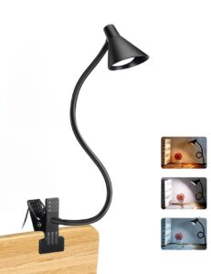 lifmira clip on light usb reading light 3 color modes 10 brightness levels eye care clamp light flexible gooseneck dimmable reading lamp clip on lamp for bed headboard desk bedside dorm (black)