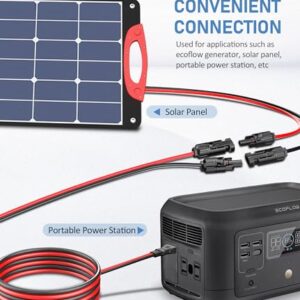 Solar Connector to XT60 Cable (12AWG 9ft), Gonifeto Solar to XT60 Charging Wire for Solar Panel Ecoflow Generator, Solar to Injection Molding XT60 Adapter Extension Cord for Portable Power Station