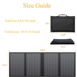 EnginStar Portable Power Station, 300W 296Wh Battery Bank with 110V Pure Sine Wave, 60W Foldable Solar Panel with 18V DC Outlet for Portable Power Stations