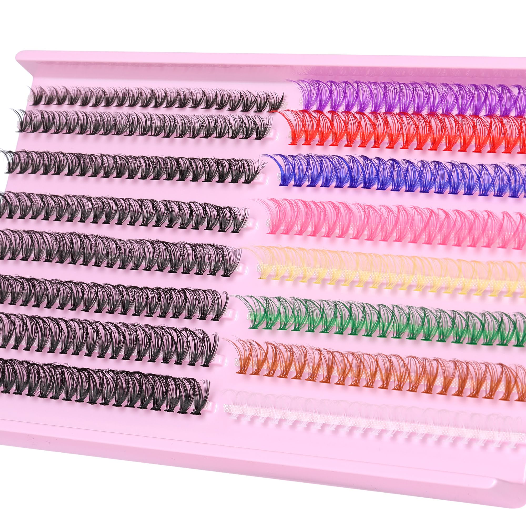 Individual Cluster Lashes 320Pcs Colored Lash CLusters DIY Eyelash Extensions 8-16mm D Curl Eyelash Clusters DIY at Home Lash Extension Fluffy Wispy Colored Lashes by ALPHONSE