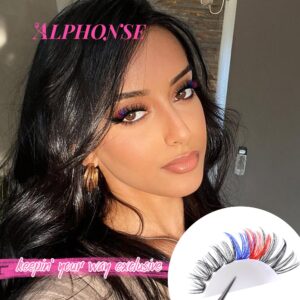 Individual Cluster Lashes 320Pcs Colored Lash CLusters DIY Eyelash Extensions 8-16mm D Curl Eyelash Clusters DIY at Home Lash Extension Fluffy Wispy Colored Lashes by ALPHONSE