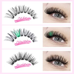 Individual Cluster Lashes 320Pcs Colored Lash CLusters DIY Eyelash Extensions 8-16mm D Curl Eyelash Clusters DIY at Home Lash Extension Fluffy Wispy Colored Lashes by ALPHONSE