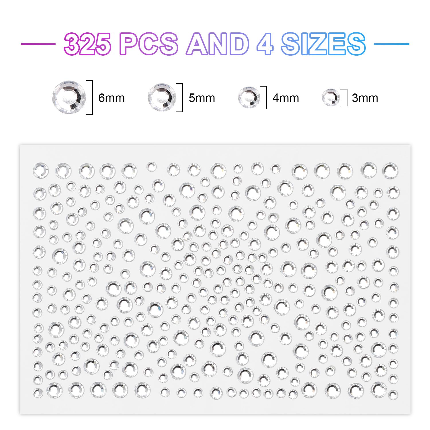 Face Gems Self Adhesive Face Rhinestones for Makeup Festival Face Jewels, Stick On Rhinestones Hair Gems, Rhinestones Stickers for Makeup, Face, Hair, Eye, Nail, Crafts (Colourful)