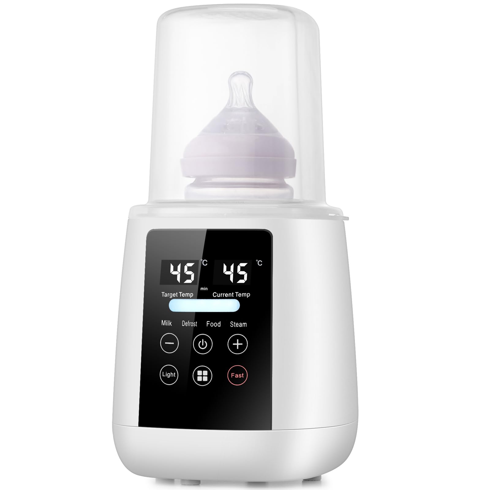 Baby Bottle Warmer, Fast Baby Milk Warmer with Accurate Temperature Control for Breastmilk or Formula, 48H Thermostat, with Defrost, Night Light, Heat Baby Food Jars Function