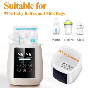 Baby Bottle Warmer, Fast Baby Milk Warmer with Accurate Temperature Control for Breastmilk or Formula, 48H Thermostat, with Defrost, Night Light, Heat Baby Food Jars Function