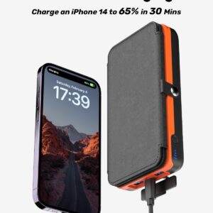 FEELLE Solar Charger 27000mAh, 22.5W Fast Charging Solar Power Bank 4 Solar Panels Portable Phone Charger PD QC 4.0 USB C External Battery Pack for iPhone Samaung iPad Outdoor