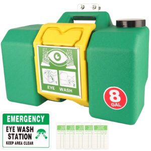 portable eyewash station osha-approved emergency - yzzwer 8 gallon wall mounted eye wash irrigation kit ansi certified