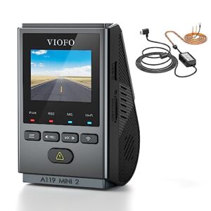 【bundle: viofo a119 mini 2 + hk4 hardwire cable】 viofo mini dash cam front a119 mini 2, starvis 2 sensor, 2k 60fps/hdr 30fps voice control car dash camera with 5ghz wi-fi gps, 24h parking mode