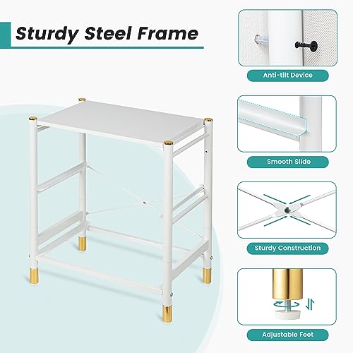 FLYJOE 2 Drawer Nightstands for Bedroom - Small Bedside Dresser with PU Leather Front Bins- Stylish End Table and Night Stand Furniture - Perfect for Closet, Bedroom, White