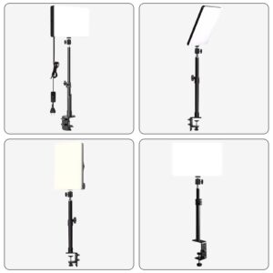 LED Desk Bi-Color Video Light Key Light Studio Streaming Lights Panel Light with Desk Clamp C-Clamp Stand 3800K-6500K Dimmable Wireless Remote Studio Photography Lighting for Gaming Zoom Video