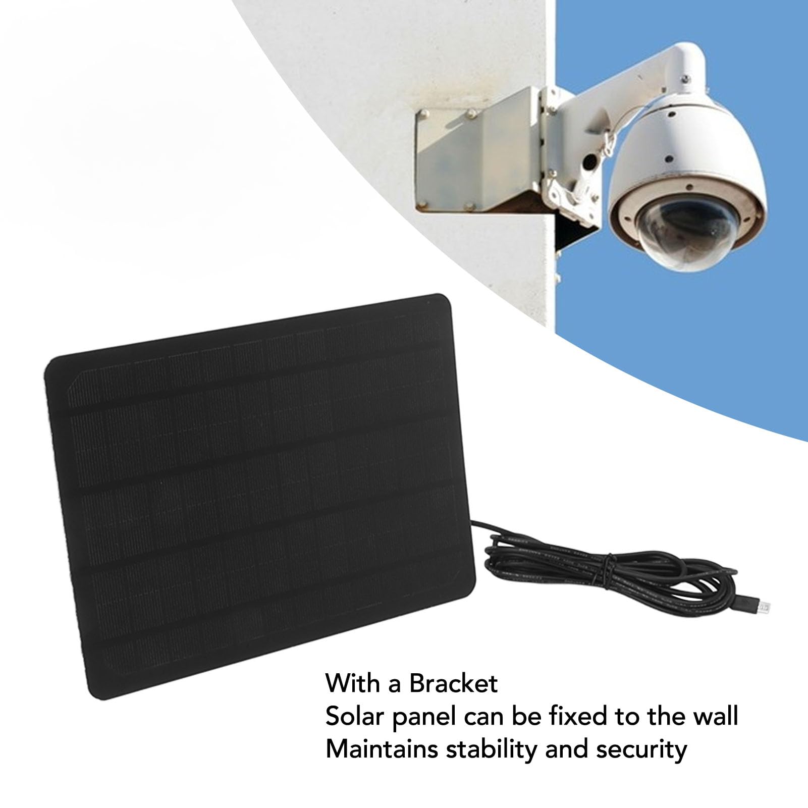 Hilitand 10W 6V Solar Panel for Outdoor Security Camera Waterproof Solar Panel Continuously Power for Rechargeable Battery Surveillance Camera