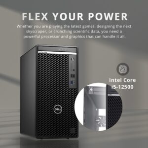 Dell OptiPlex 5000 Business Desktop Computer Tower, Intel Core 12th Gen i5-12500 Processor, 8GB RAM, 256GB PCIe SSD, ‎Intel UHD Graphics 770, DVD Drive, Windows 11 Pro, Black