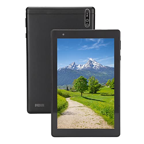 Zyyini 8Inch HD Tablet with Dual Camera, 4GB+64GB, 8000mAh Large Battery, WiFi Tablet PC Dual SIM Dual Standby Dual Camera Large Memory (Black)