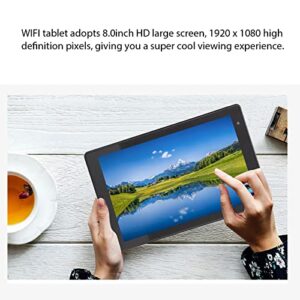 Zyyini 8Inch HD Tablet with Dual Camera, 4GB+64GB, 8000mAh Large Battery, WiFi Tablet PC Dual SIM Dual Standby Dual Camera Large Memory (Black)