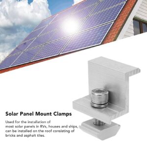 10PCS Solar Rail End Clamps Solar Mount Z Bracket Aluminum Alloy Pressing Block PV Panel Rail End Grounding Clamps (35mm)