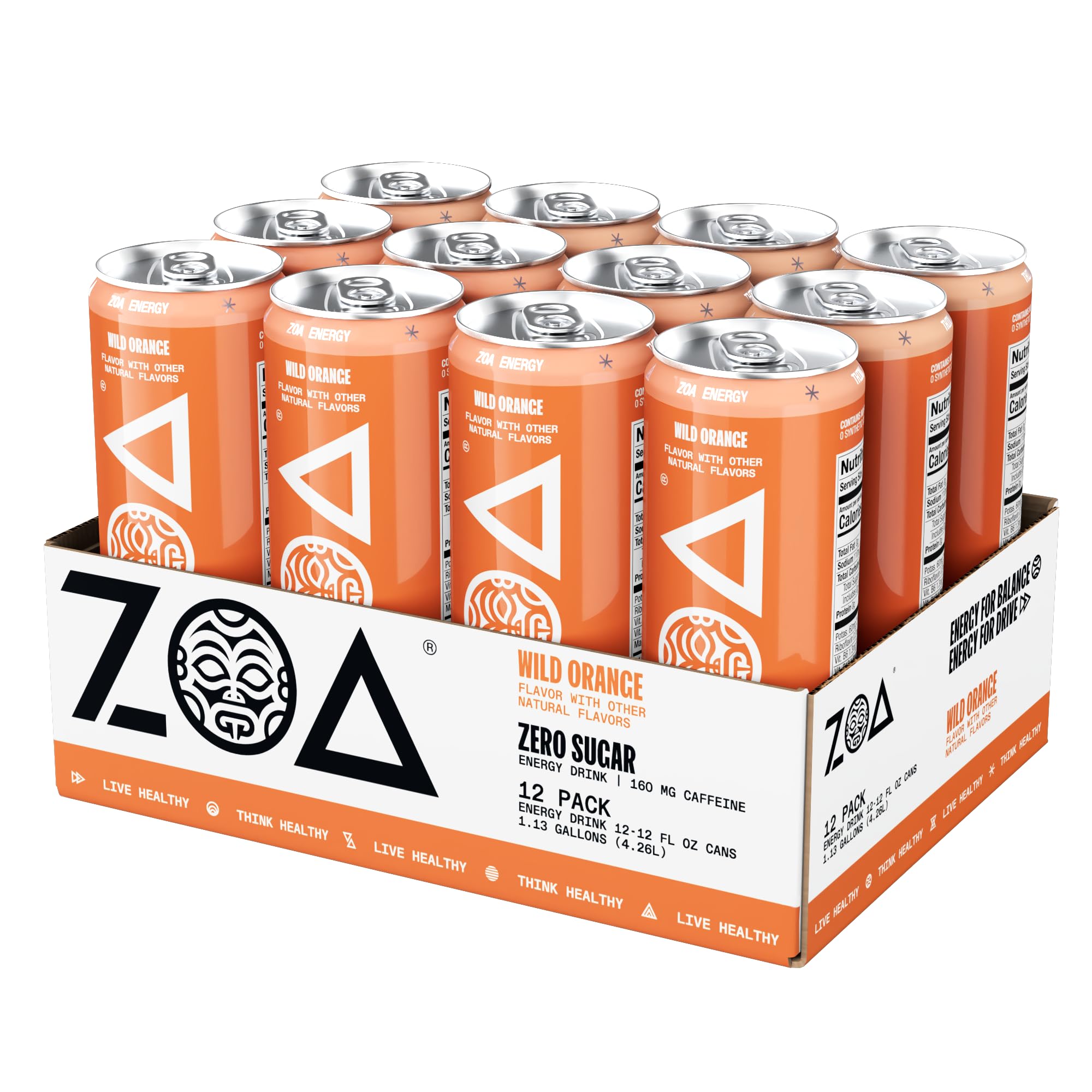 ZOA Energy Drinks Bundle - Best 12oz Flavors (60 Pack) | Healthy Energy Formula with Daily Vitamin C, Essential B-Vitamins | Gluten-Free, Keto Friendly | 12 Ounce Cans (Pack Of 12)