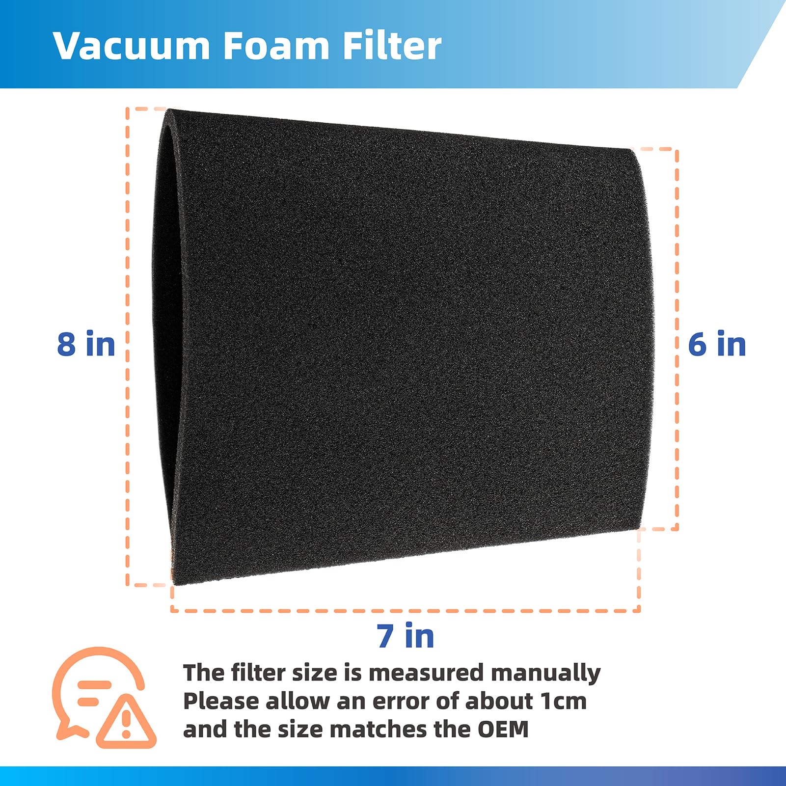 Ximoon 25-1202 Foam Filter Compatible with Stanley 1-5 Gallon Wet/Dry Vacuum SL18910P-3, SL18129, SL18133,SL18129 Filter Sponge Vacuum Cleaner Part