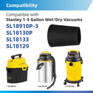 Ximoon 25-1202 Foam Filter Compatible with Stanley 1-5 Gallon Wet/Dry Vacuum SL18910P-3, SL18129, SL18133,SL18129 Filter Sponge Vacuum Cleaner Part