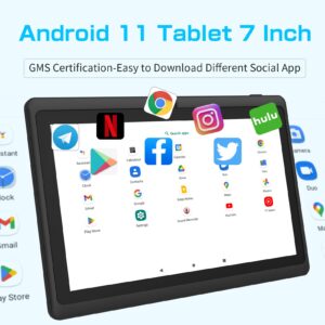 NEWISION Android Tablet for Kids,7 inch Android Tablet,32GB ROM(512GB Expand) Computer Tablet PC,Dual Camera,WiFi,Type C,Include Tablet Case (Blue)