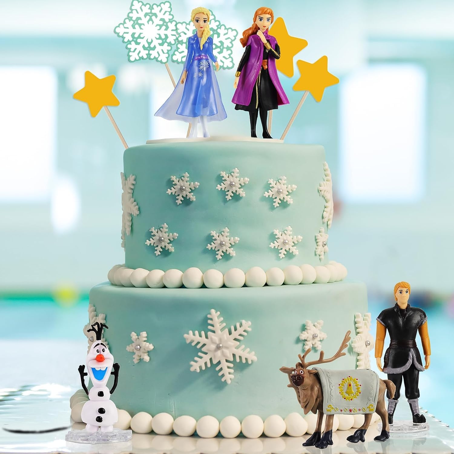 Frozen cake topper Action Figures Toys Frozen cake decorations for Frozen party supplier birthday (5 pcs)